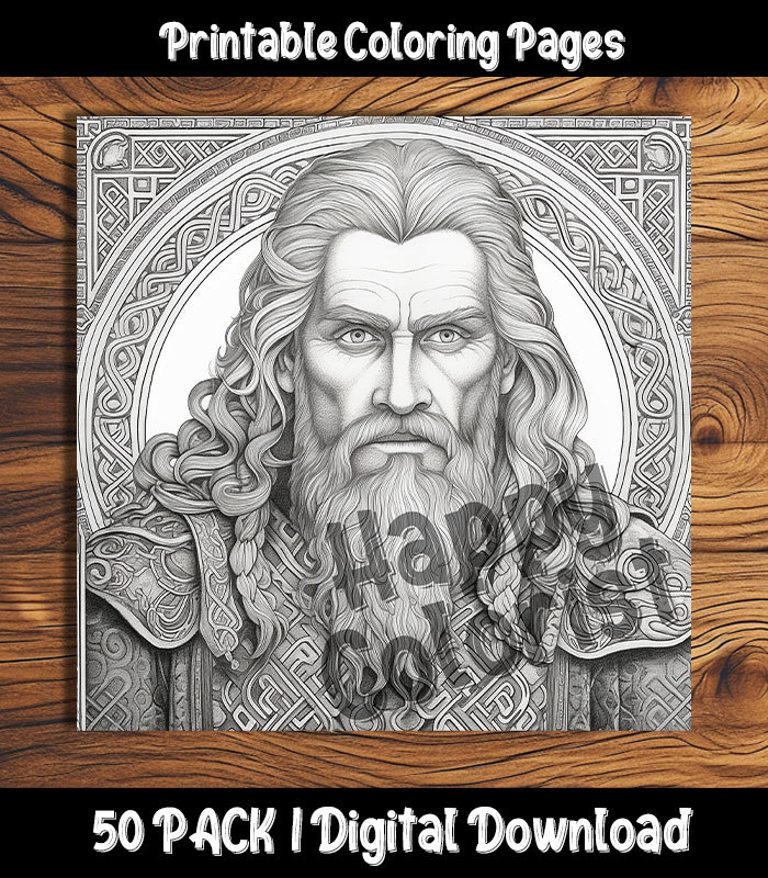 Celtic Warrior Men Coloring Pages | Happy Colorist