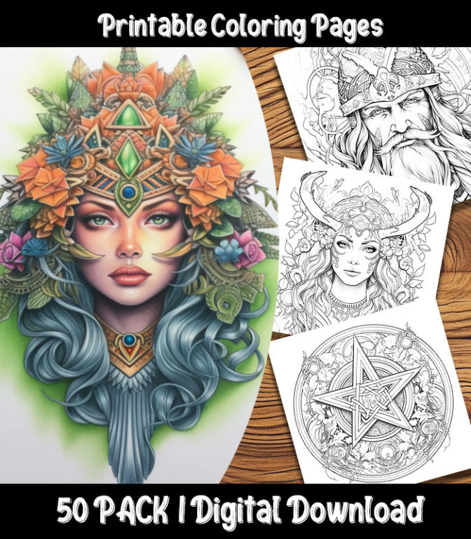 Pagan Coloring Pages Digital 50 Pack | Happy Colorist