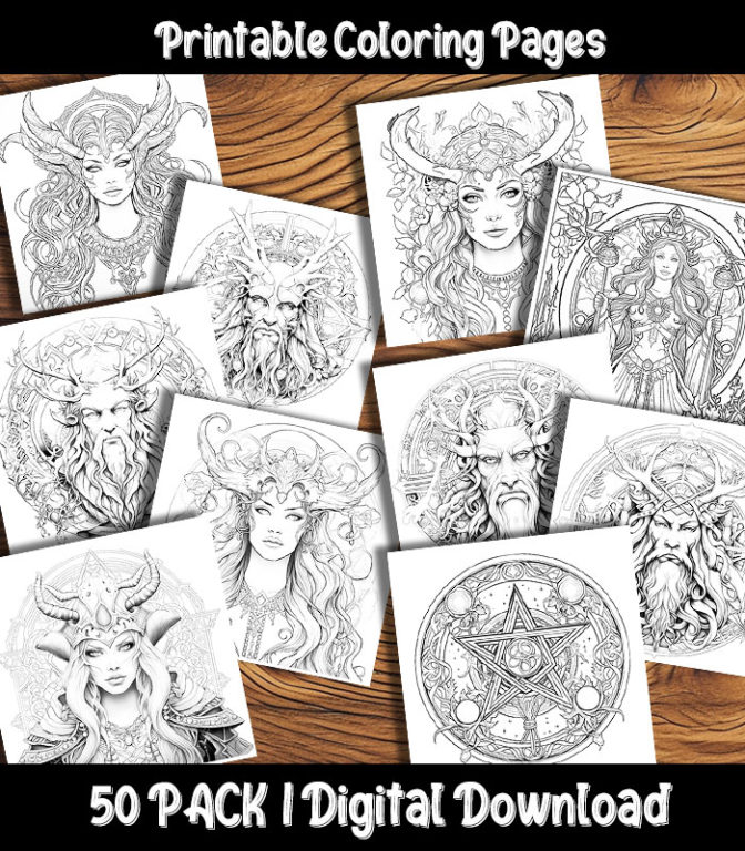 Pagan Coloring Pages Digital 50 Pack | Happy Colorist