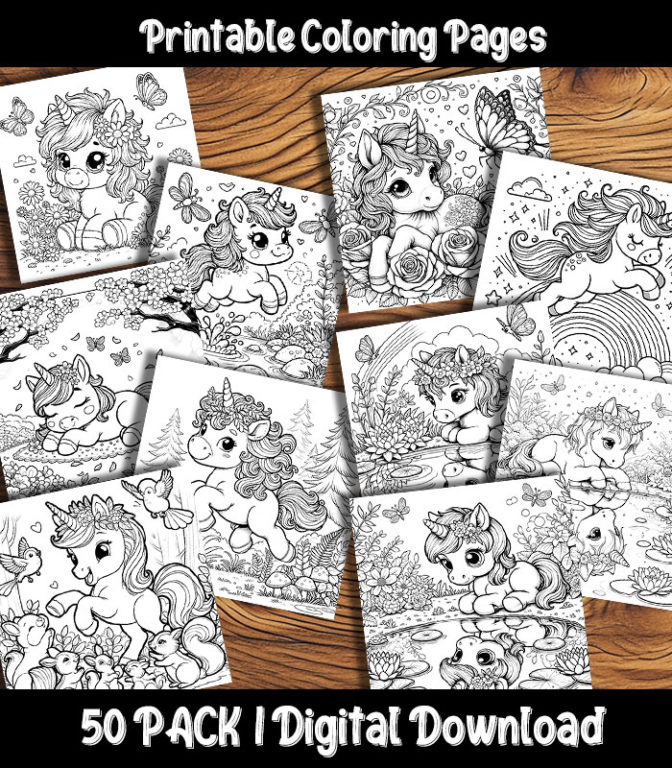 Baby Unicorn Coloring Pages | Happy Colorist