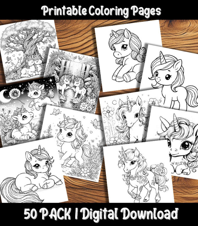 Baby Unicorn Coloring Pages | Happy Colorist