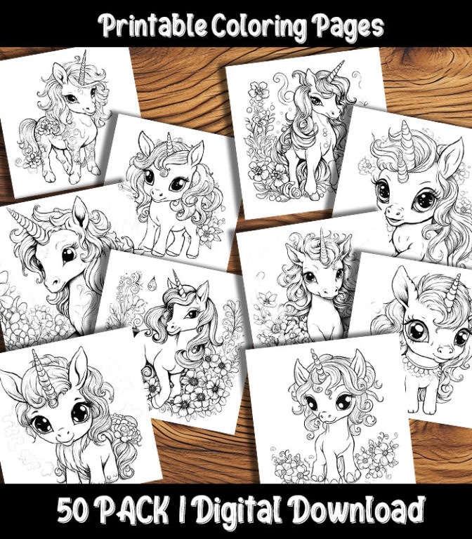 Baby Unicorn Coloring Pages | Happy Colorist