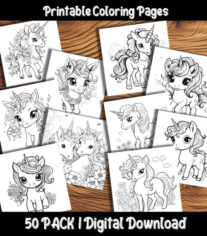 Baby Unicorn Coloring Pages | Happy Colorist