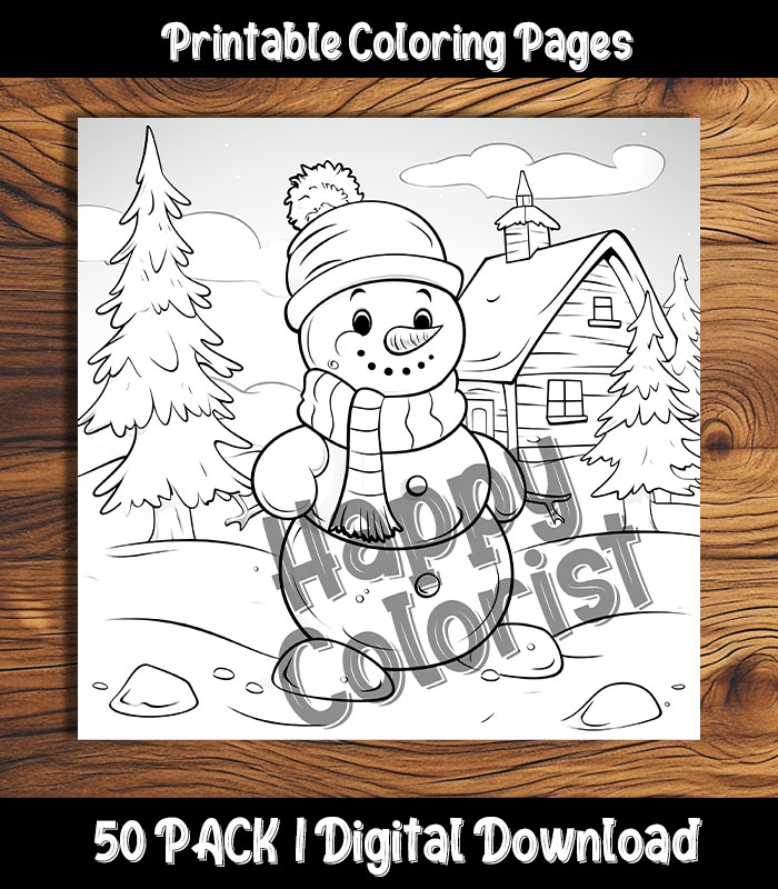 Snowman Coloring Pages | The Happy Colorist