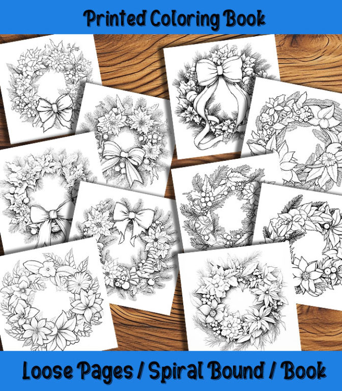 Holly Jolly Wreaths Coloring Book - The Happy Colorist
