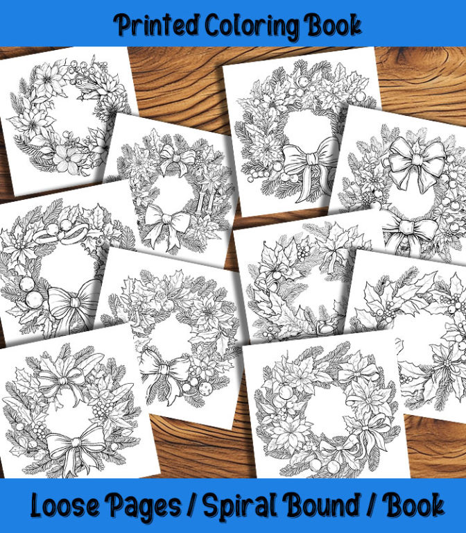 Holly Jolly Wreaths Coloring Book - The Happy Colorist