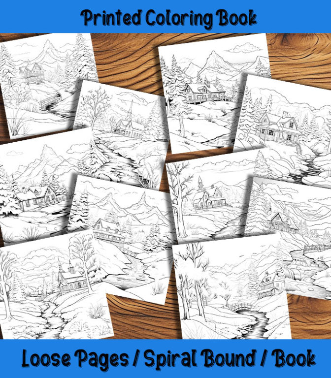 Frosty Landscapes Coloring Book | The Happy Colorist