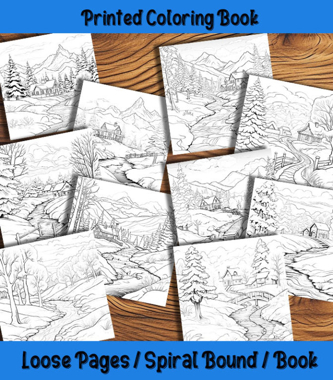 Frosty Landscapes Coloring Book | The Happy Colorist