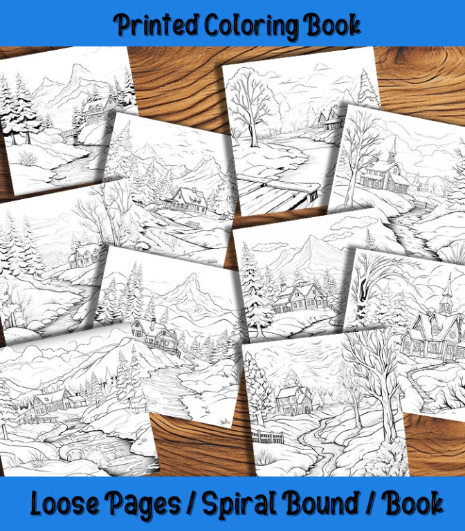Frosty Landscapes Coloring Book | The Happy Colorist
