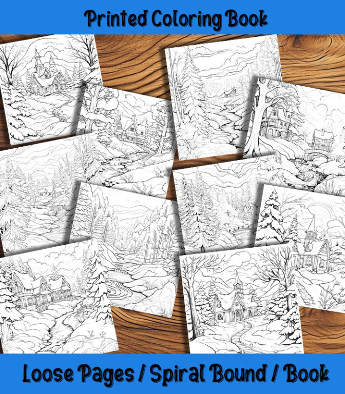 Frosty Landscapes Coloring Book | The Happy Colorist