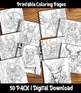 Krampus Coloring Pages | The Happy Colorist