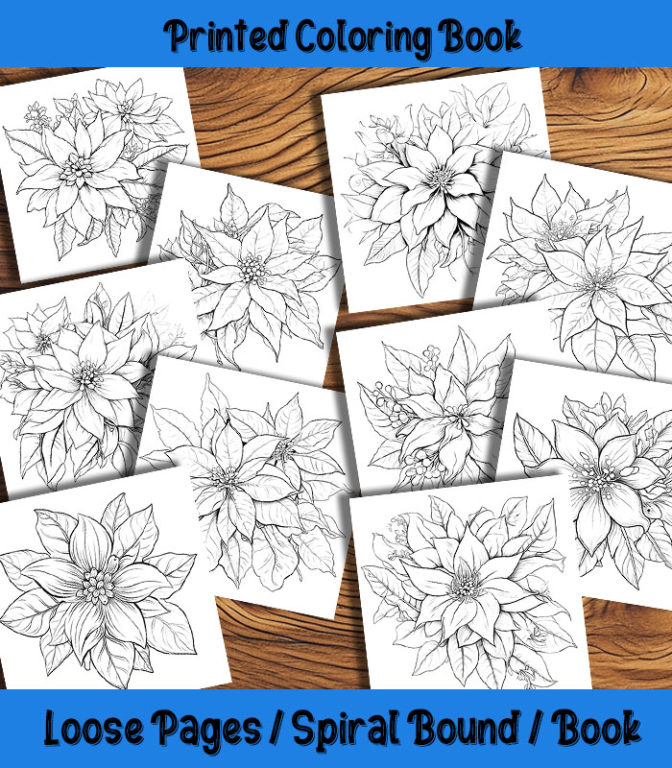 Poinsettia Perfection Coloring Book | The Happy Colorist