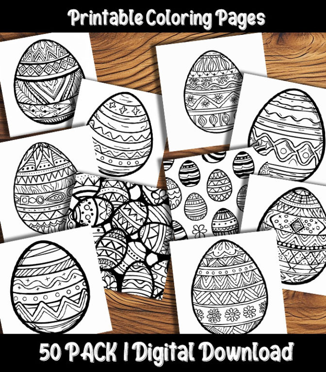Easter Egg Coloring Pages - Fun for All Ages, Instant Download - The ...
